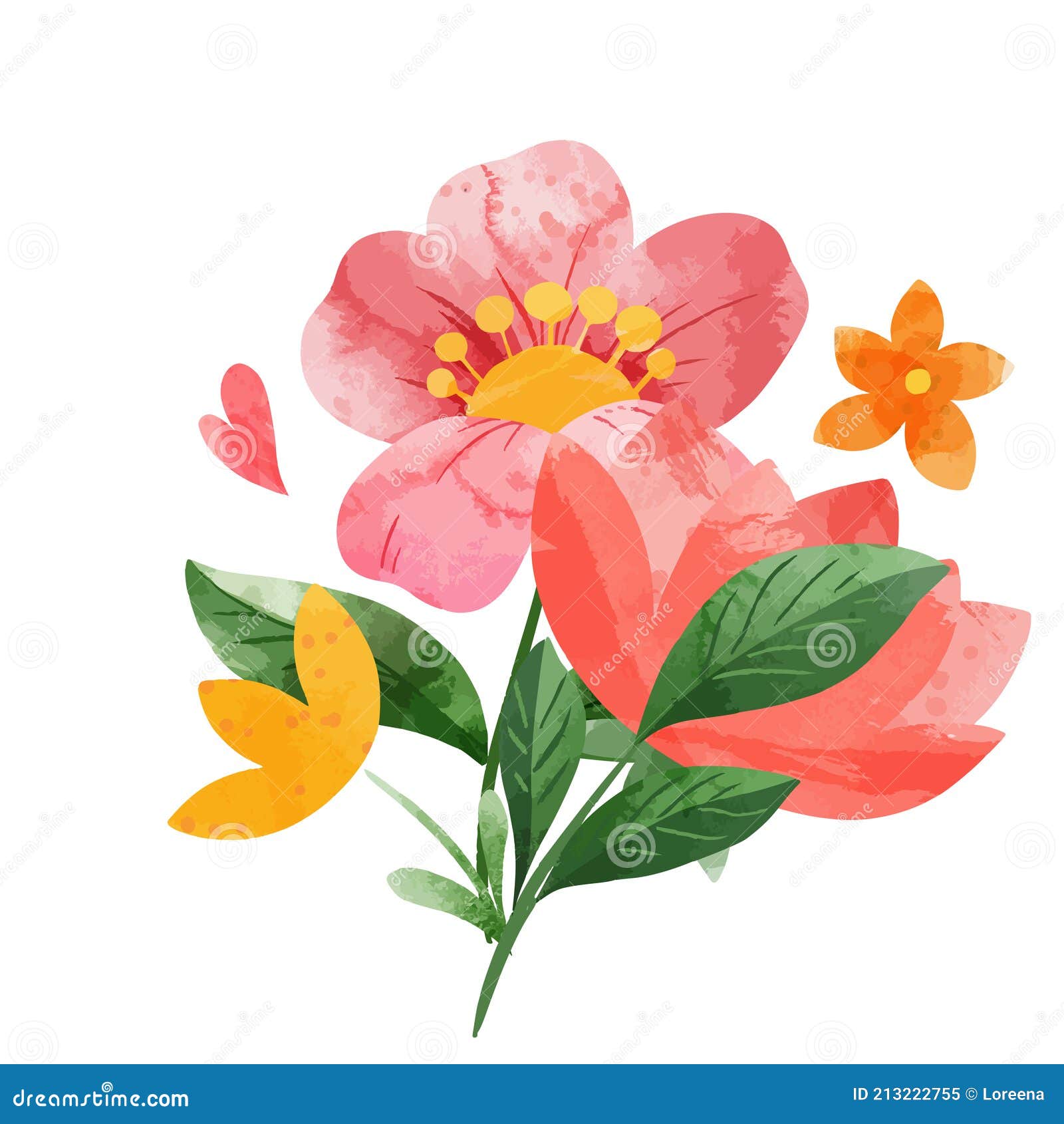 Spring Abstract Floral Bouquet. Tiny Floral Art. Stock Vector ...
