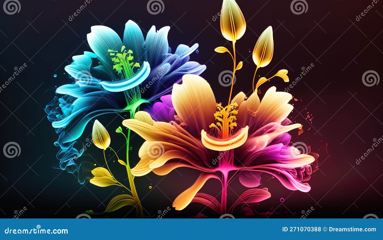 Spring - Abstract Flowers Flow Together with Colors, Gradient ...