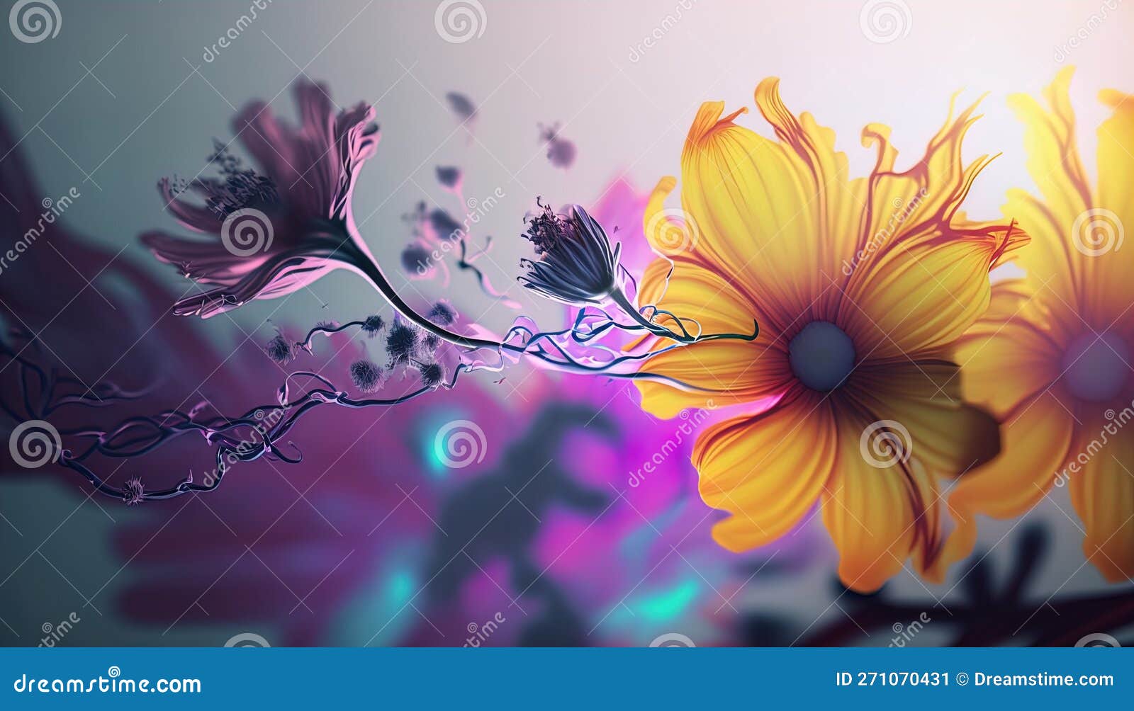 Spring - Abstract Flowers Flow Together with Colors, Gradient ...