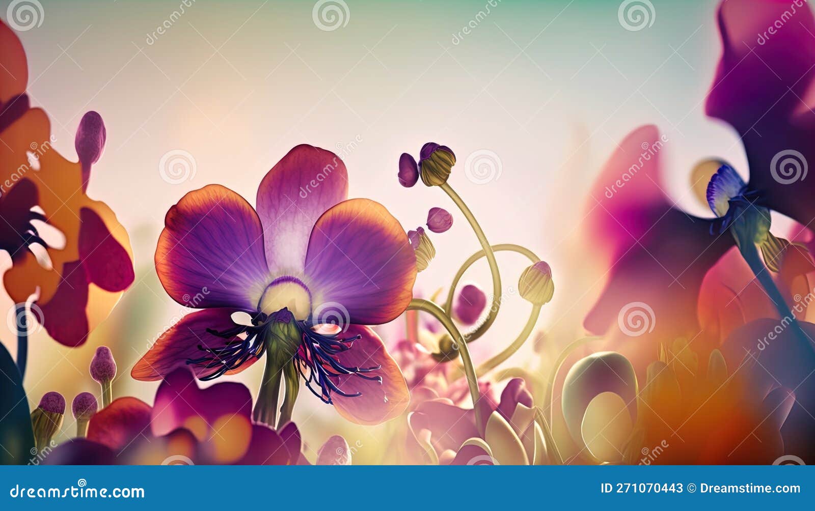 Spring - Abstract Flowers Flow Together with Colors, Gradient ...