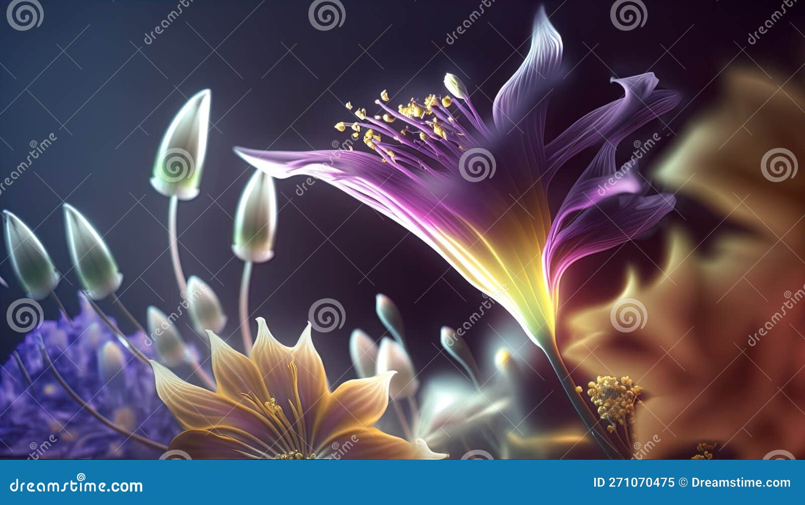 Spring - Abstract Flowers Flow Together with Colors, Gradient ...