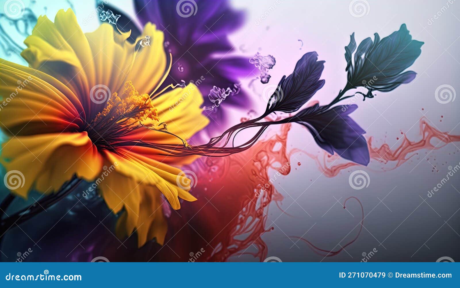 Spring - Abstract Flowers Flow Together with Colors, Gradient ...