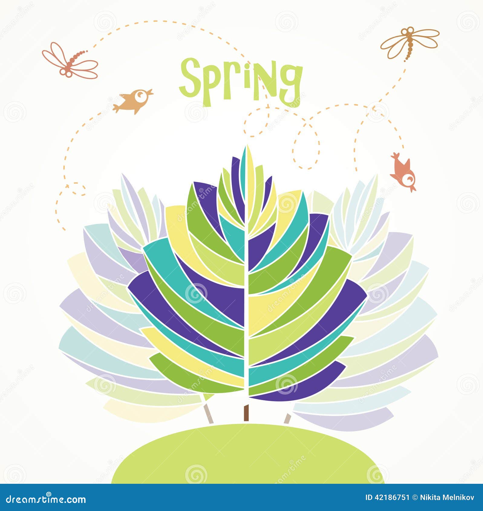 Spring abstract tree stock vector. Illustration of autumn - 42186751