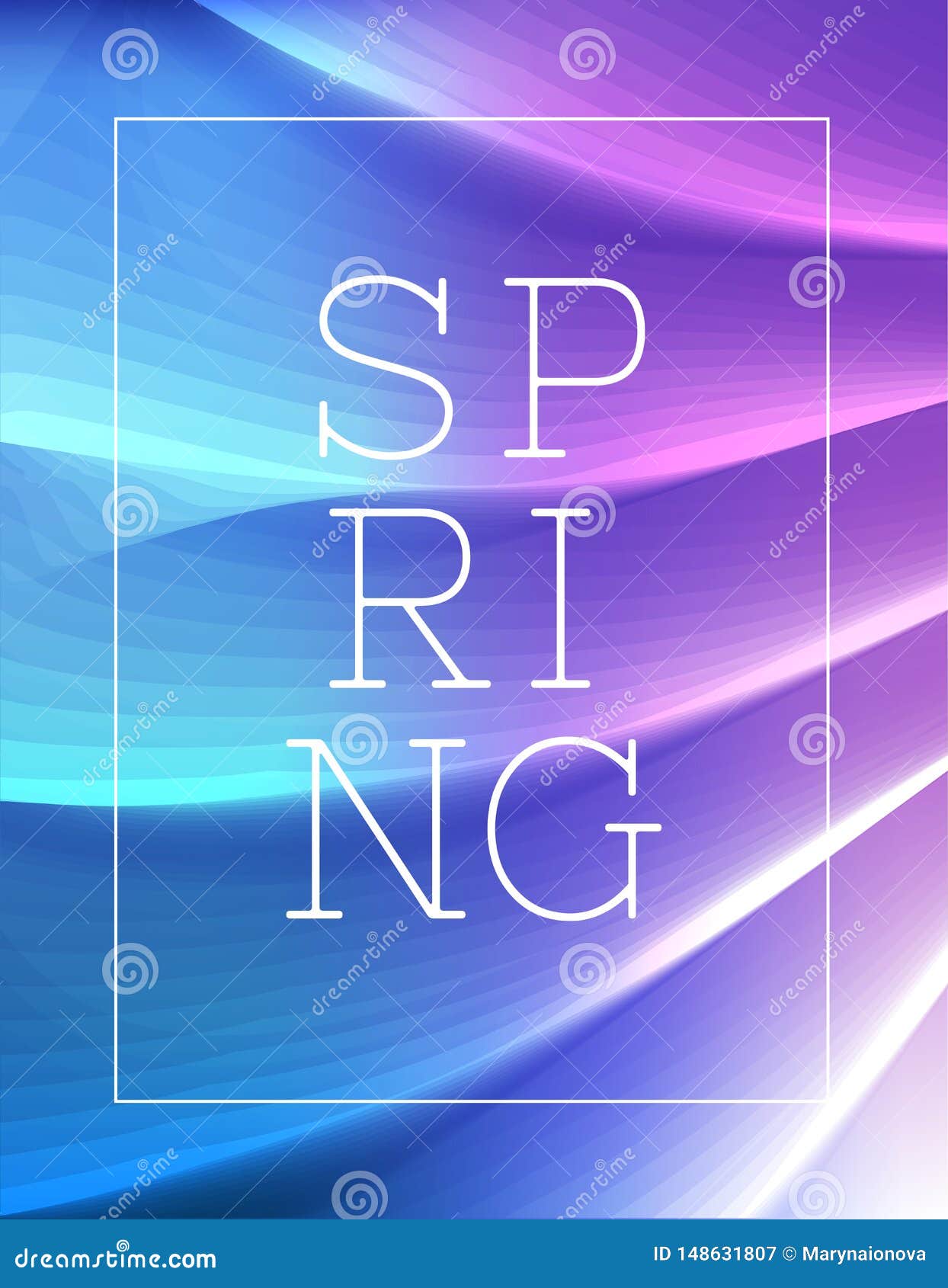 Spring Abstract Wave Lines Texture Card Design Stock Illustration ...