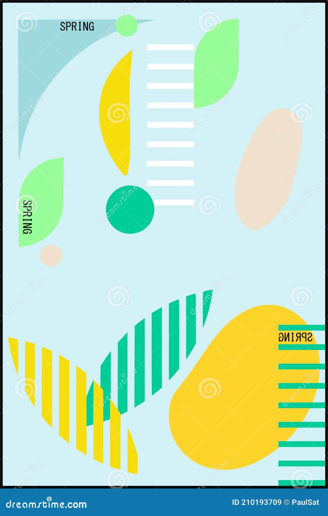 Spring Abstraction Poster Design, Creative Visual Modern Art, Blue ...