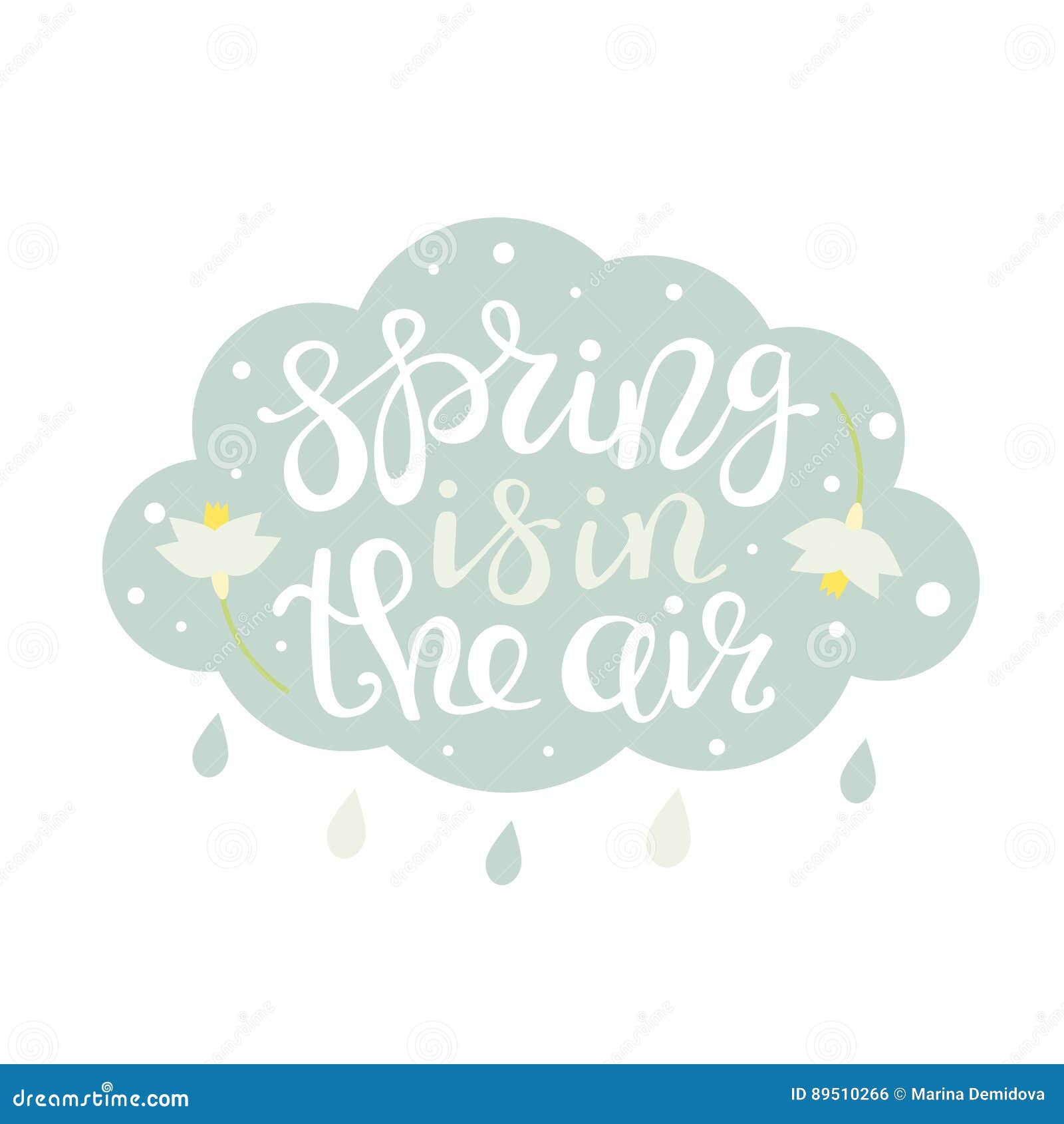 Spring is in the Air Lettering in a Cloud Vector Stock Vector ...