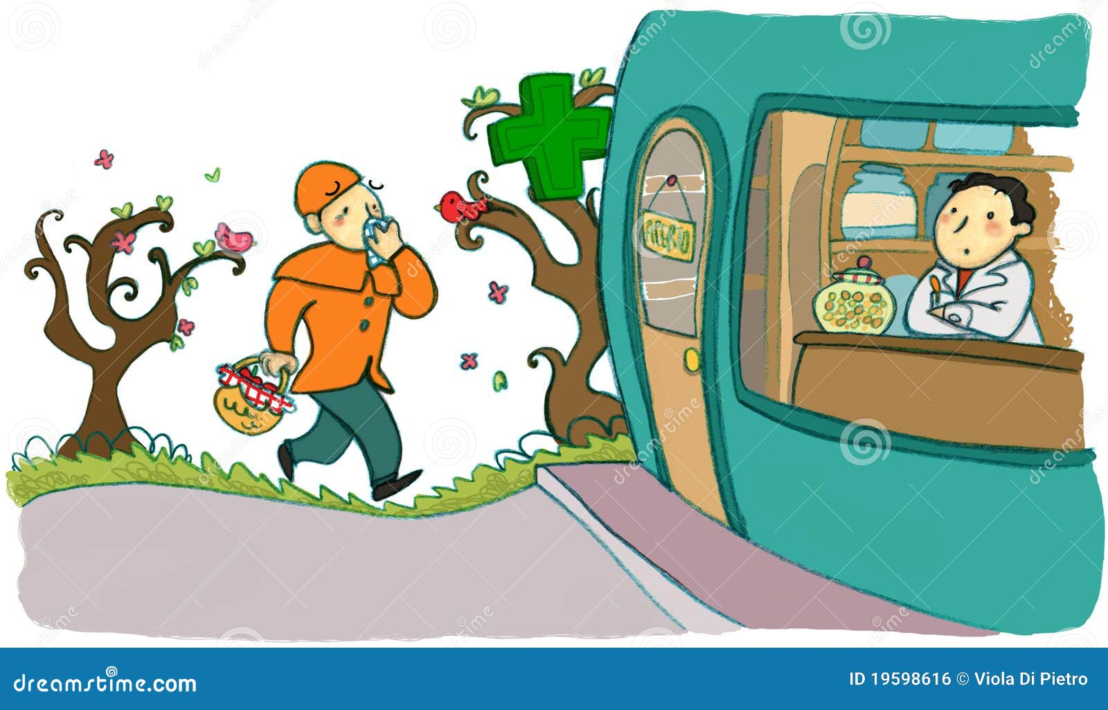 Spring allergy stock illustration. Illustration of medicament - 19598616