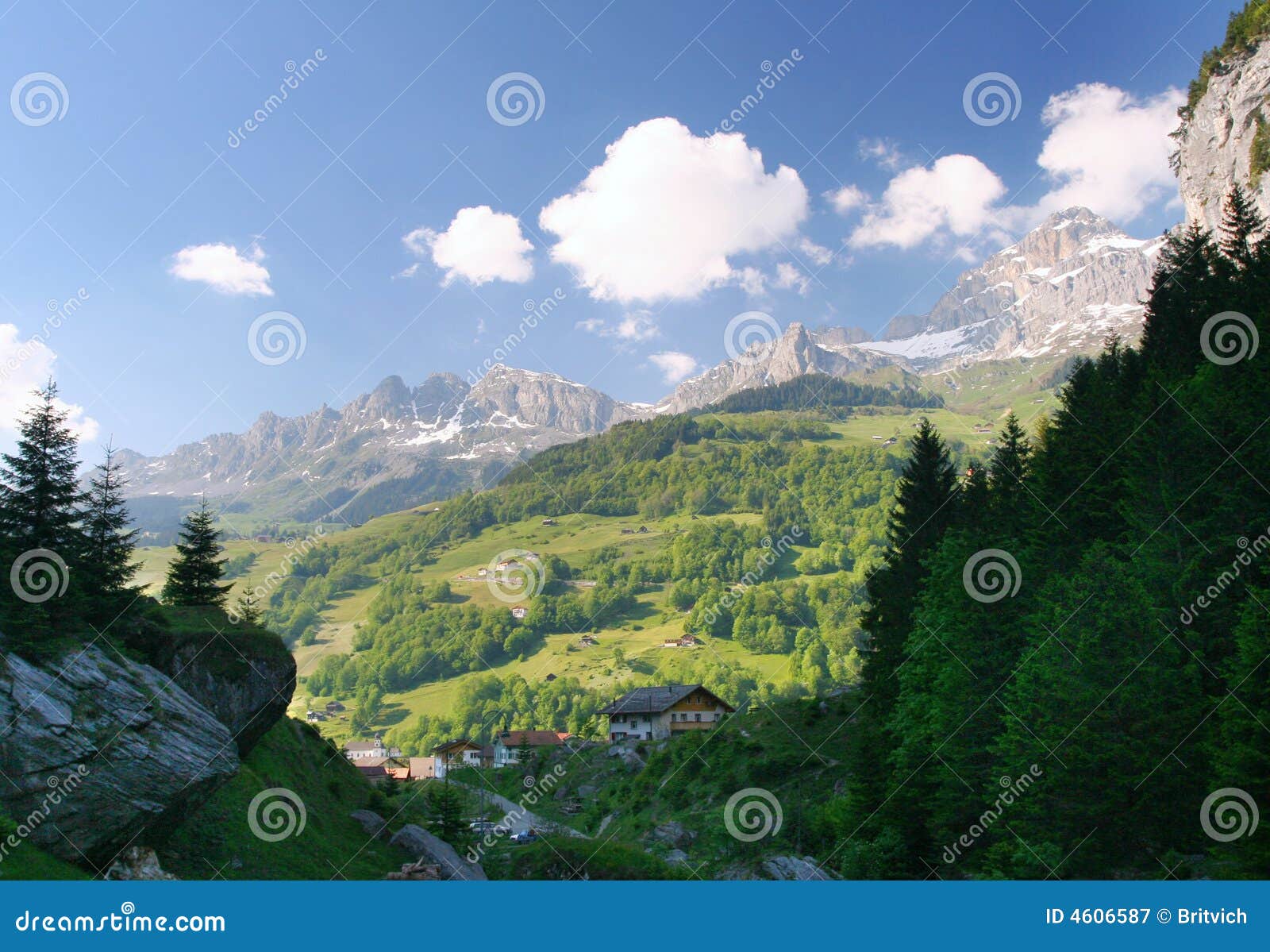 Spring Alps stock image. Image of peaks, alpine, scenery - 4606587