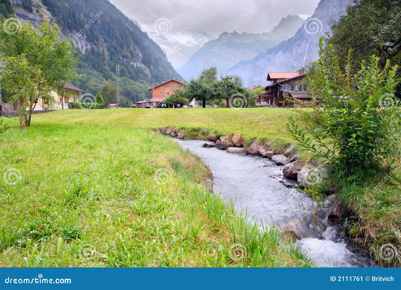 Spring Alps, Switzerland stock image. Image of trees, habitat - 2111761