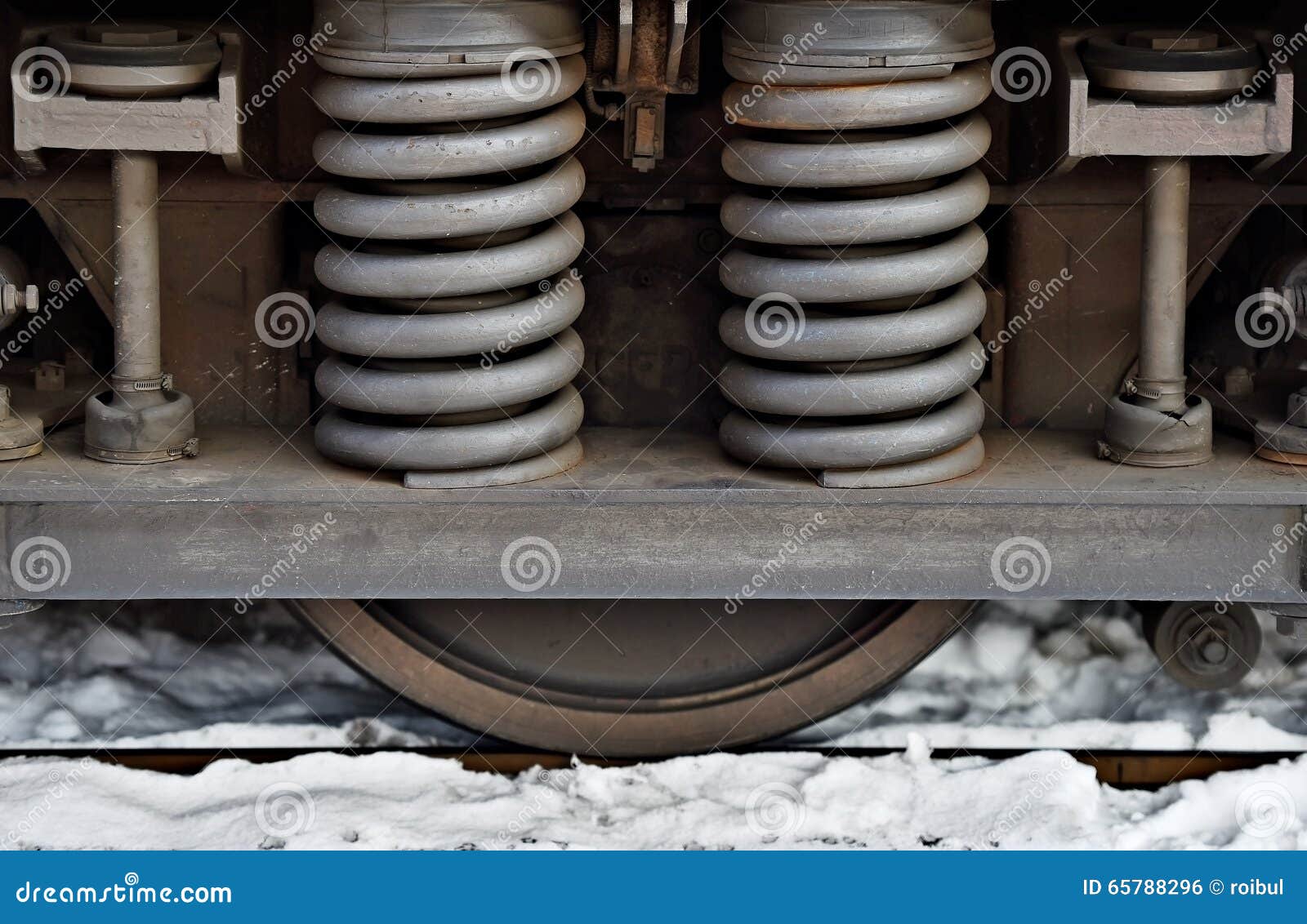 Spring Amortisation on Train Chassis Stock Photo - Image of horizontal ...