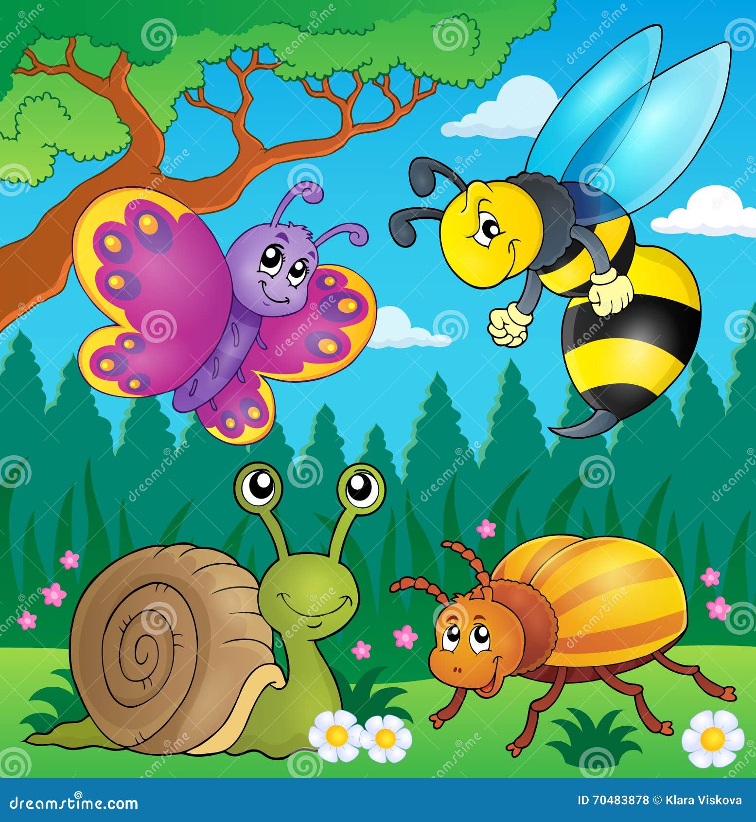 Spring Animals and Insect Theme Image 4 Stock Vector - Illustration of ...