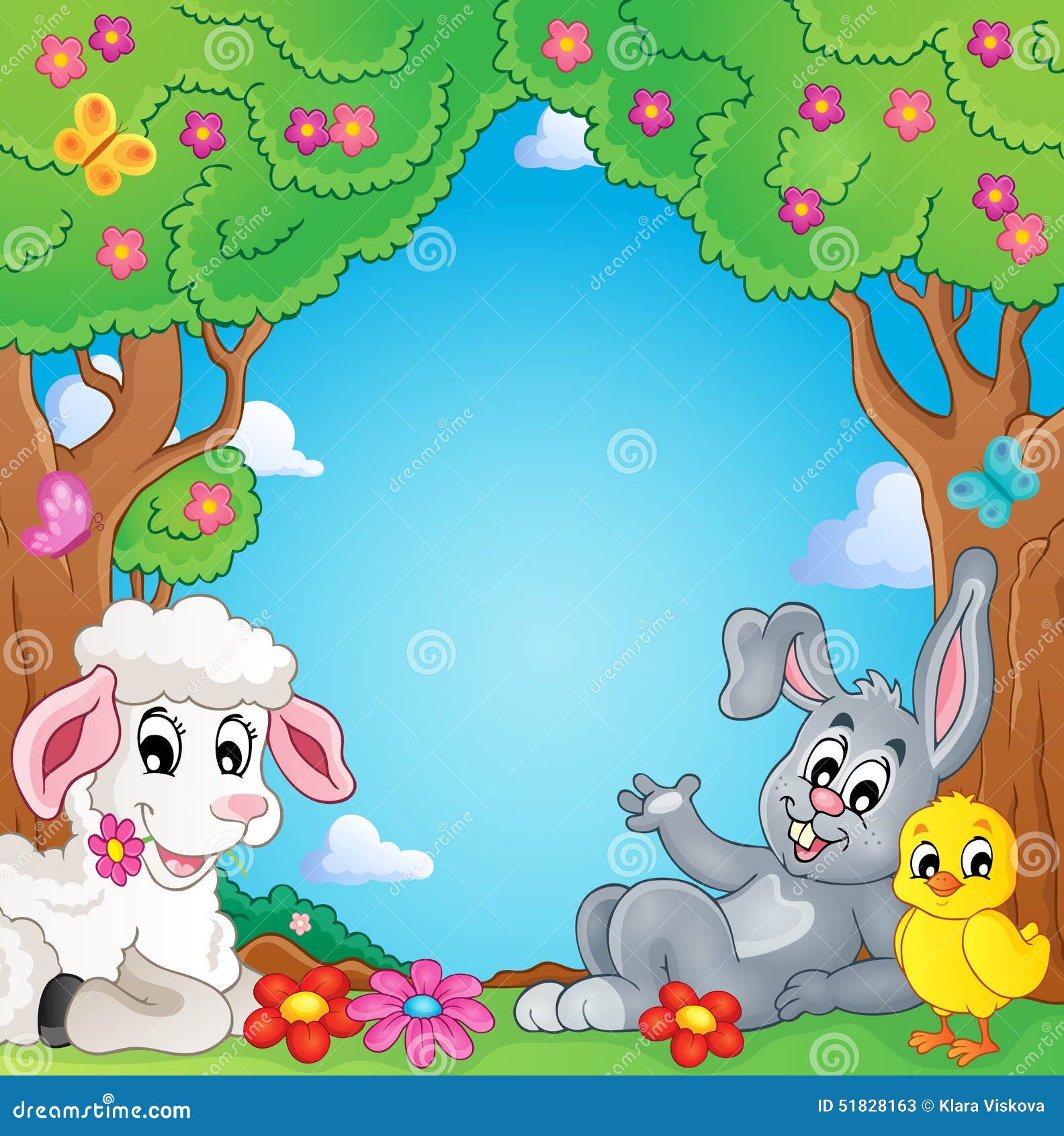 Spring Animals Theme Image 3 Stock Vector - Illustration of cute, lamb ...