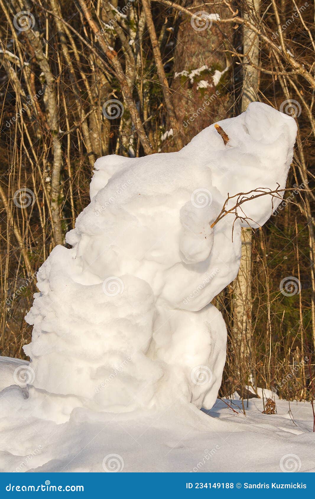 Spring is Approaching and the Snowman is Slowly Melting Stock Photo ...