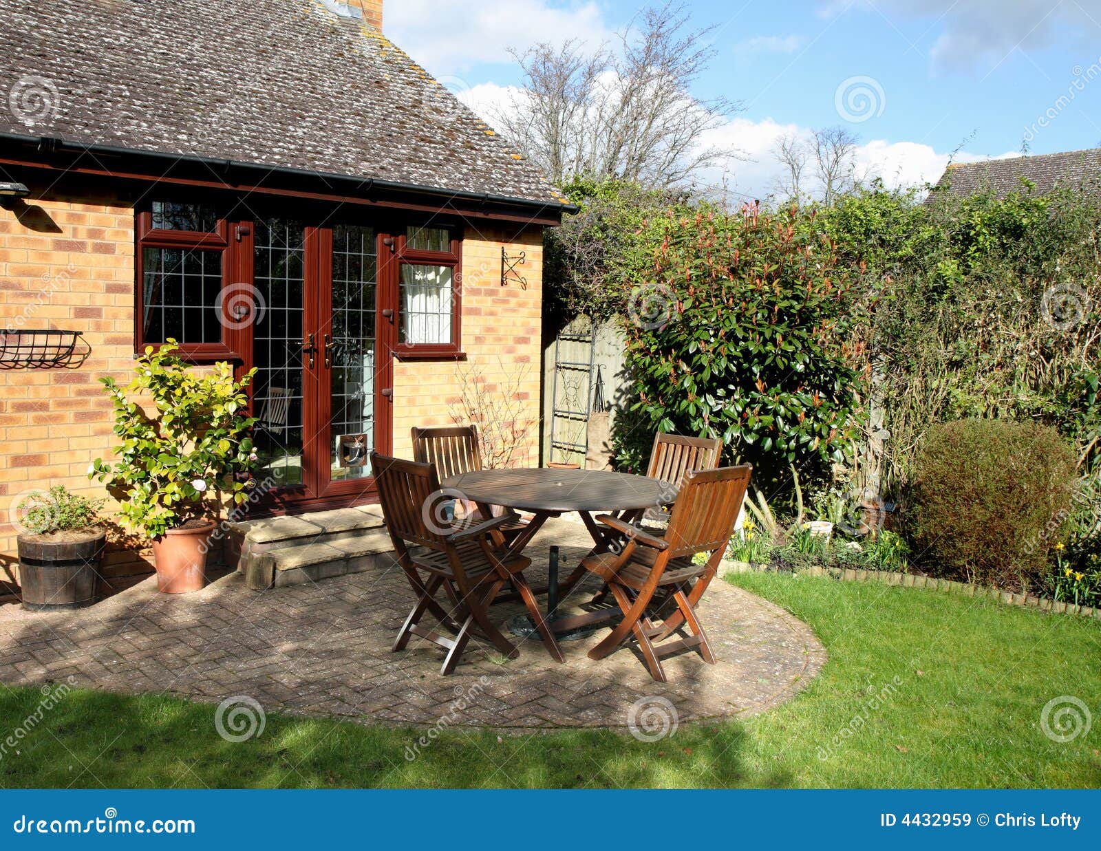 Spring Arriving in an English Back Garden Stock Image - Image of ...