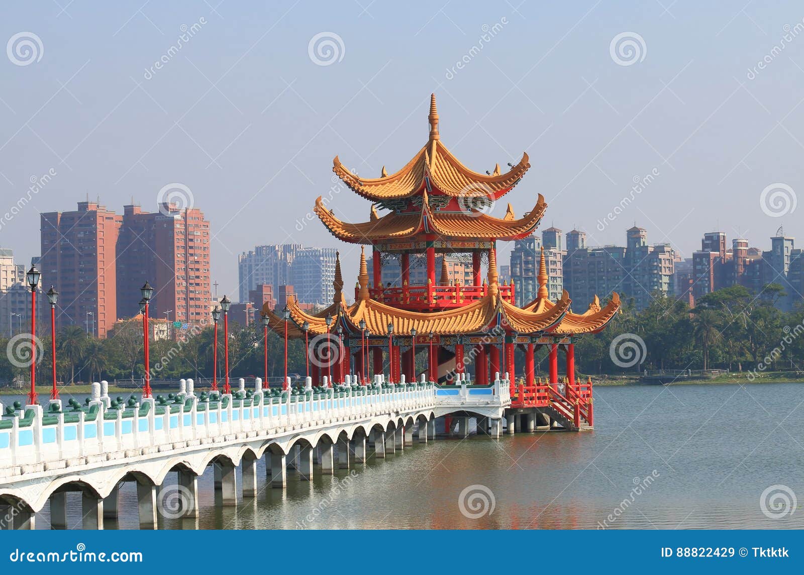 Spring and Autumn Pavilion Lotus Pond Kaohsiung Taiwan Stock Image ... Spring and Autumn Pavilion Lotus Pond Kaohsiung Taiwan Stock Image ...
