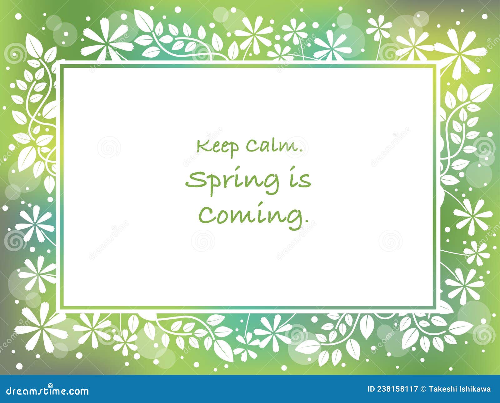 Abstract Vector Botanical Rectangle Frame with Fresh Green Plants and ...