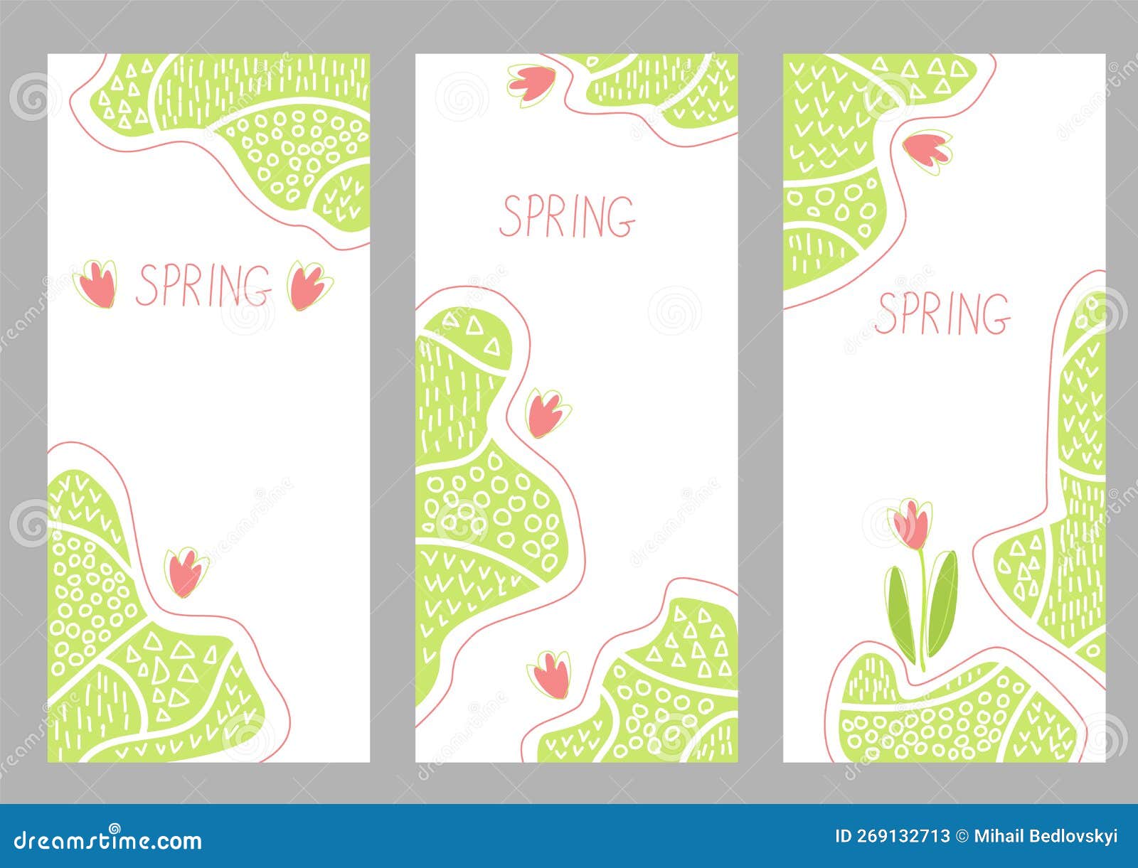 Set of Flyers in Abstract Modern Style and Spring Colors. Stock Vector ...