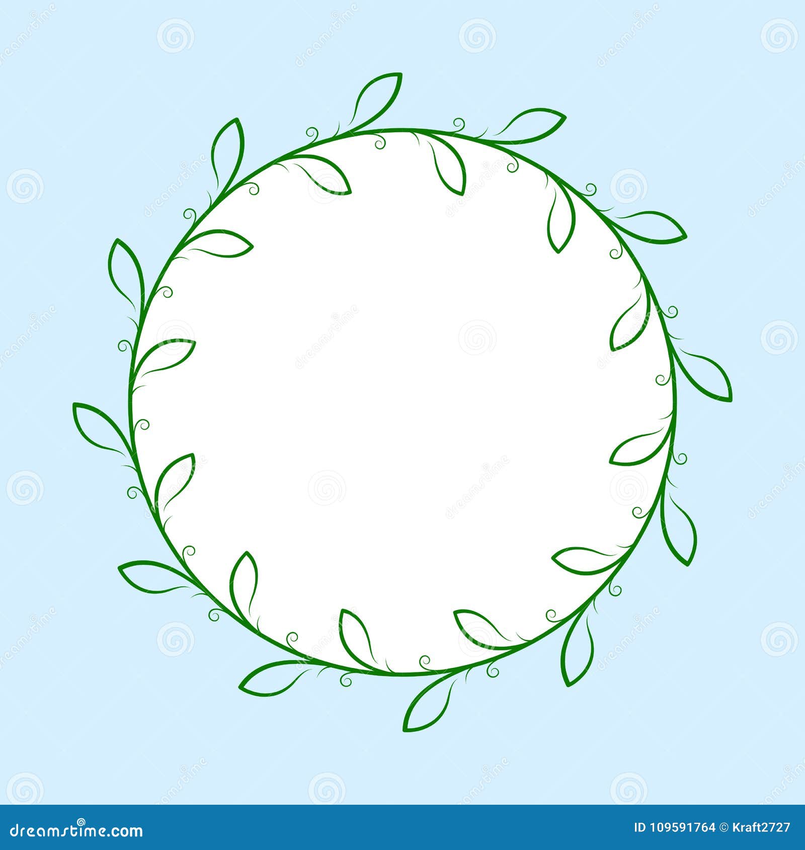 Spring Background with a Circular Branch Stock Vector - Illustration of ...