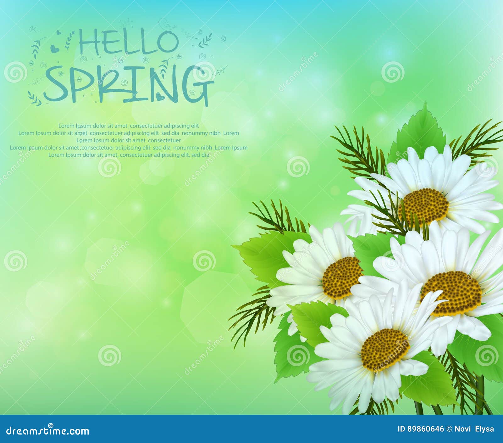 Spring Background with Daisy Flowers Stock Vector - Illustration of ...