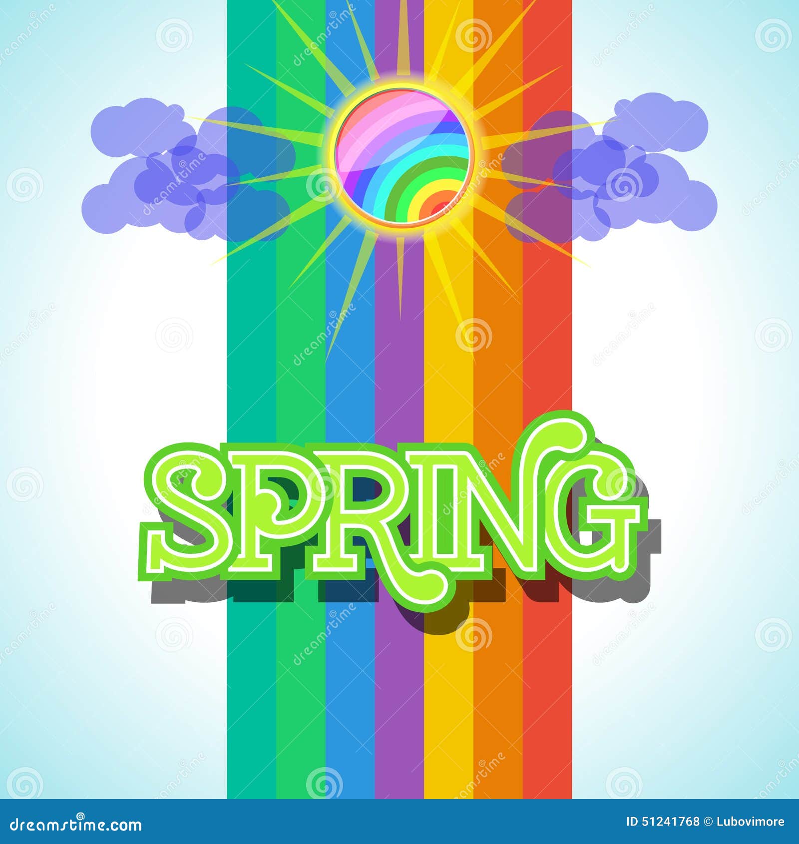 Spring Background Design Vector Stock Vector - Illustration of clouds ...
