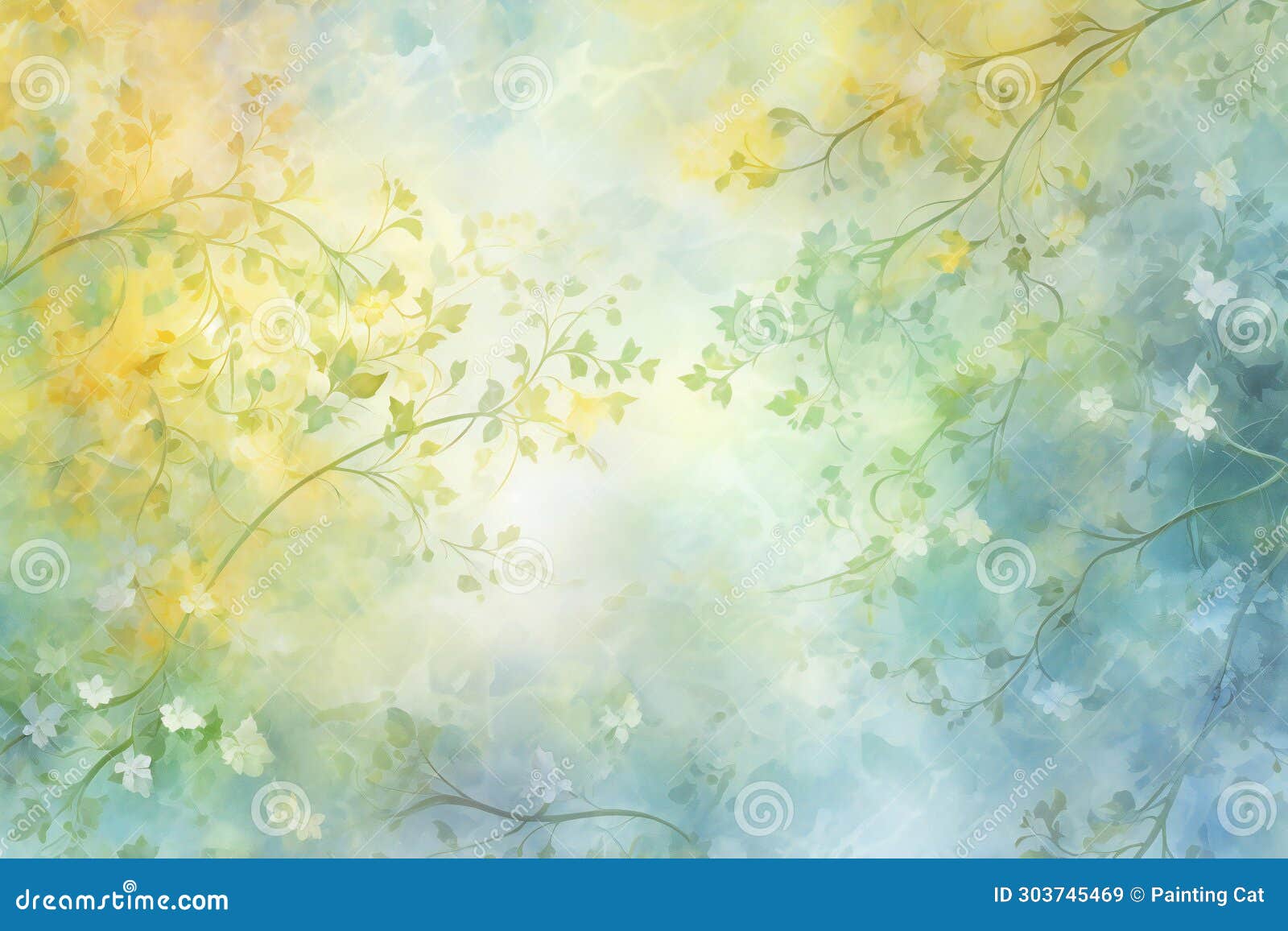 Spring Background with Flowers and Leaves, Floral Background, Spring ...