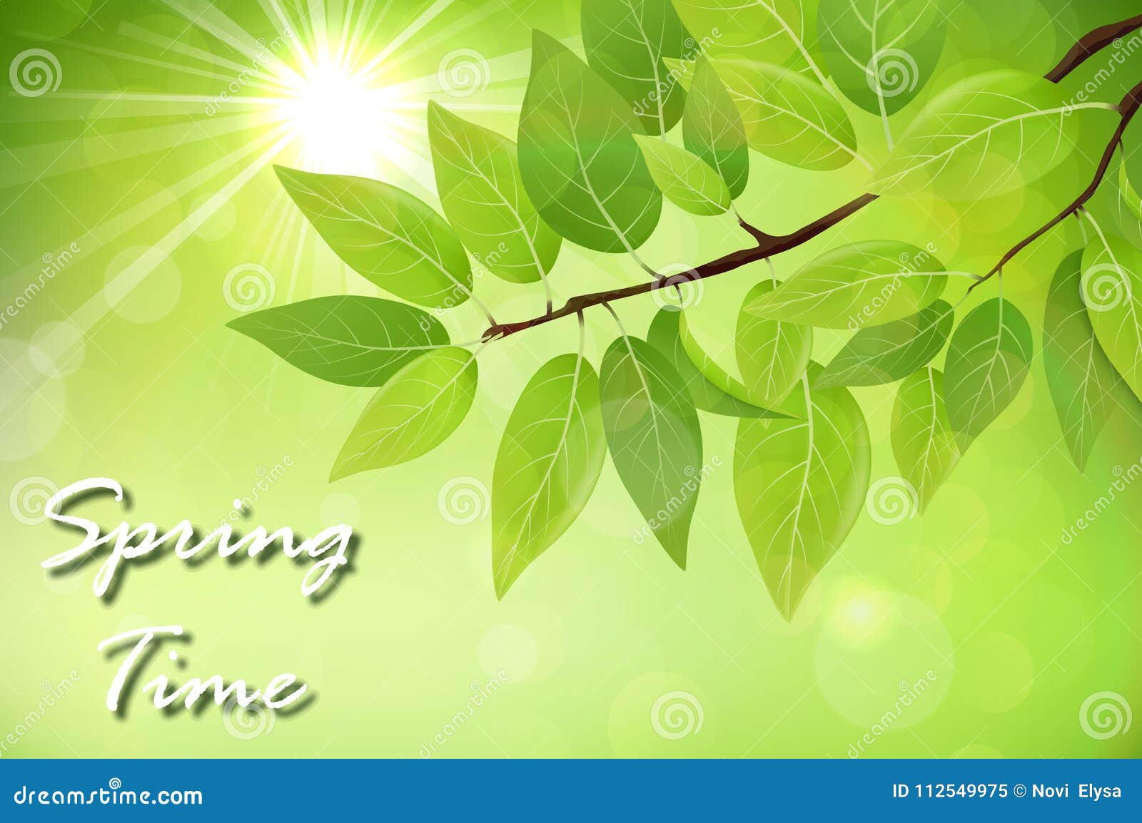 Spring Background with Fresh Green Leaves Stock Vector - Illustration ...