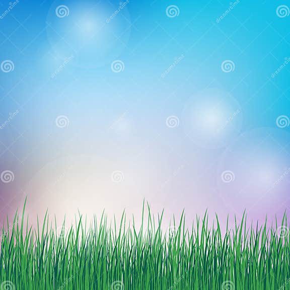 Spring Background with Green Grass Stock Vector - Illustration of ...