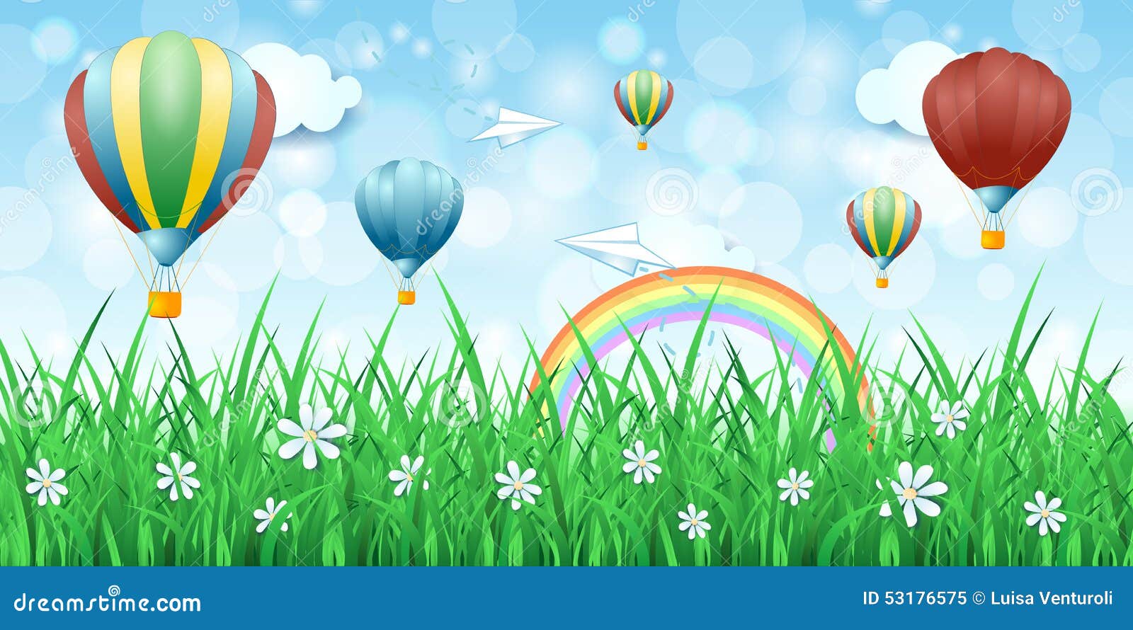 Spring Background Hot Air Balloons Stock Illustrations – 335 Spring ...