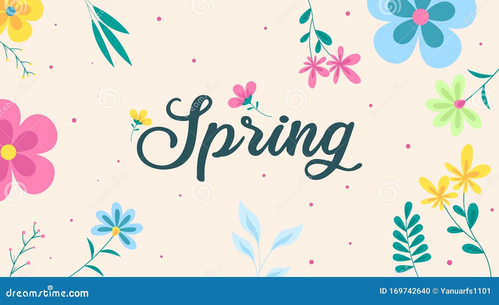 Spring Background Illustration . Flowers of Spring Background Stock ...