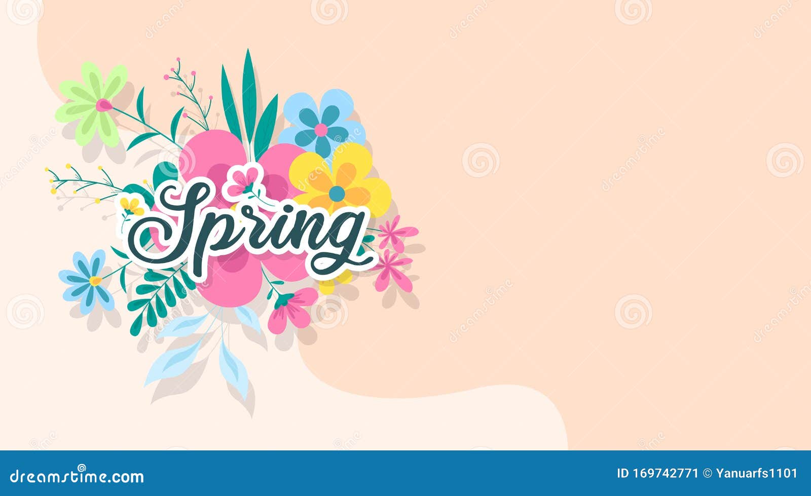 Spring Background Illustration . Flowers of Spring Background Stock ...