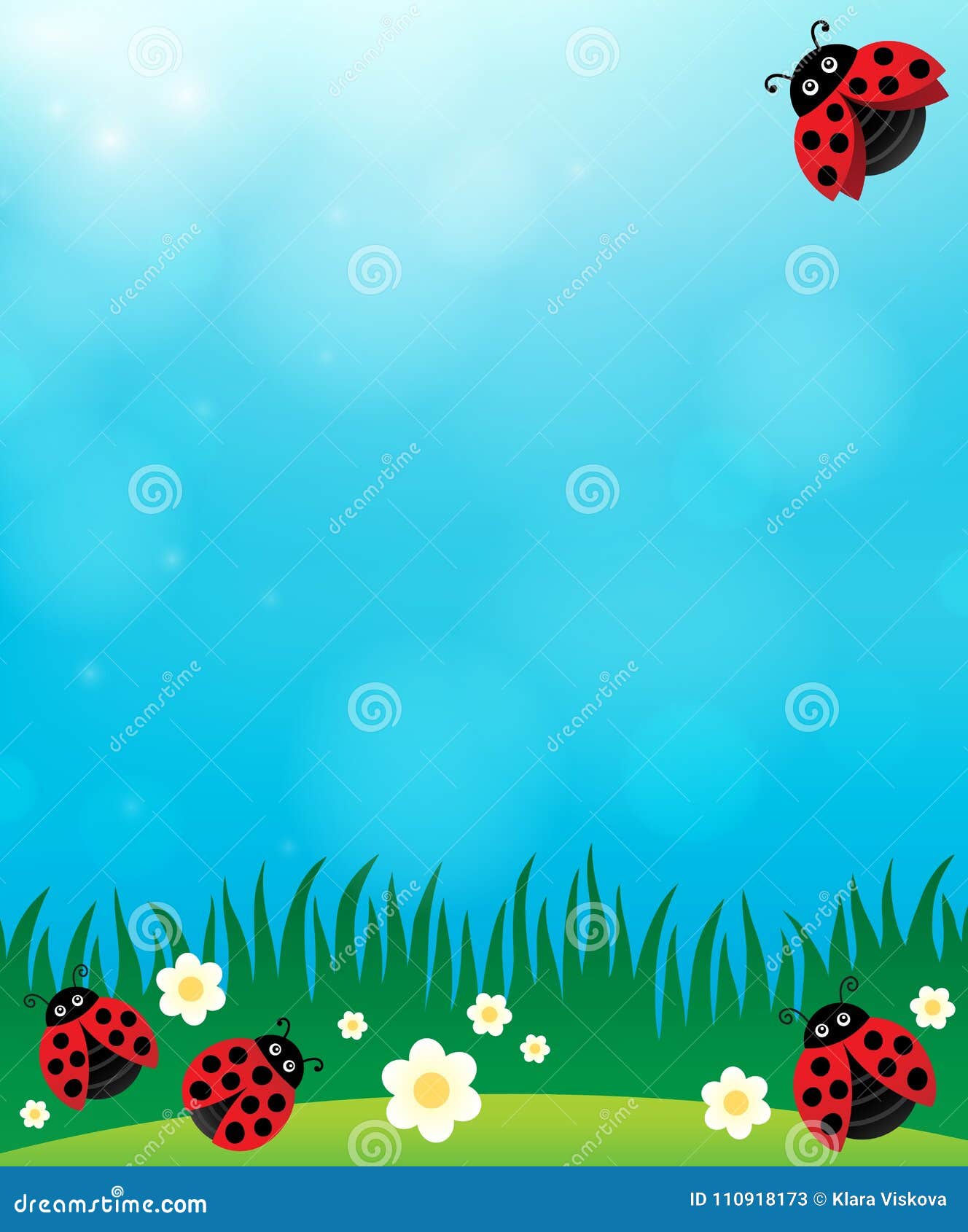Spring Background with Ladybugs 3 Stock Vector - Illustration of insect ...