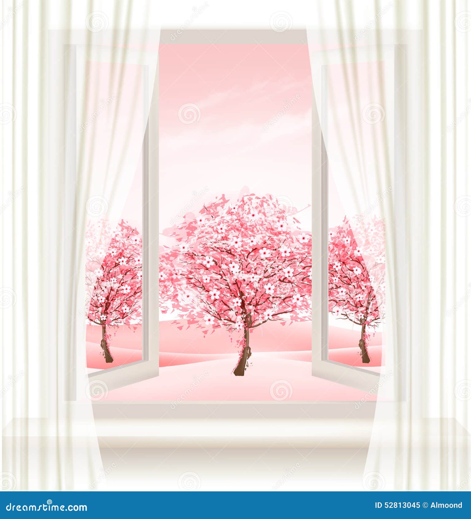 Pink Sakura Traditional Japanese Pattern Stock Photography ...