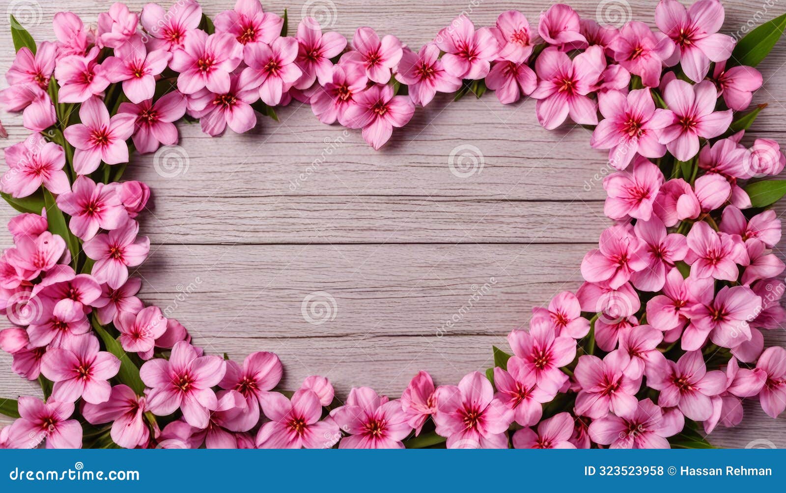 Spring Background with Pink Flowers, Heart and Petals Stock ...