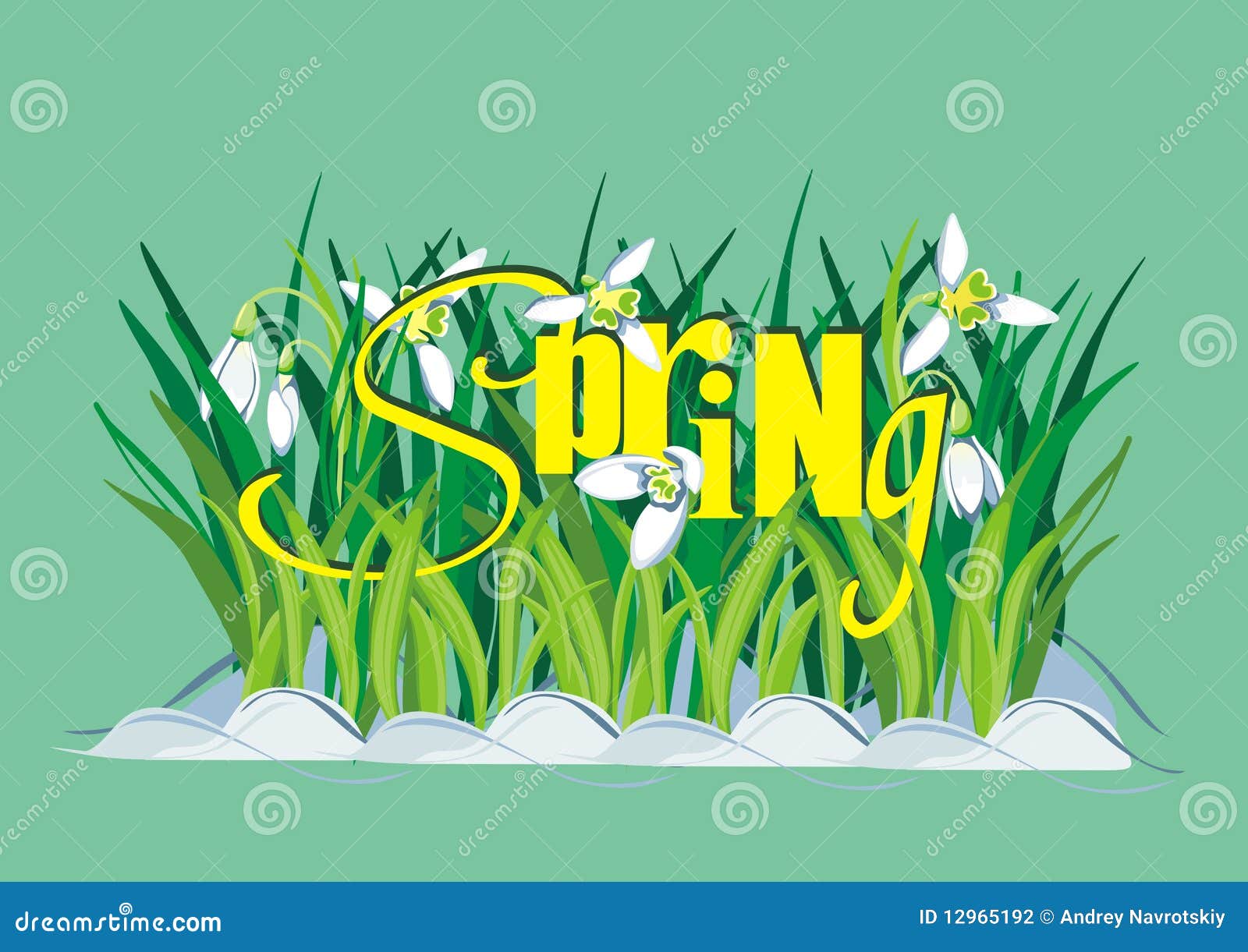 Spring Background with Snowdrops and Text Stock Vector - Illustration ...