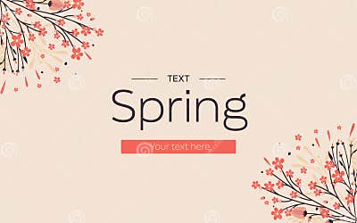Spring Background, Template Design with Flowering Branches. Editable ...