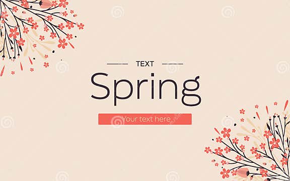 Spring Background, Template Design with Flowering Branches. Editable ...
