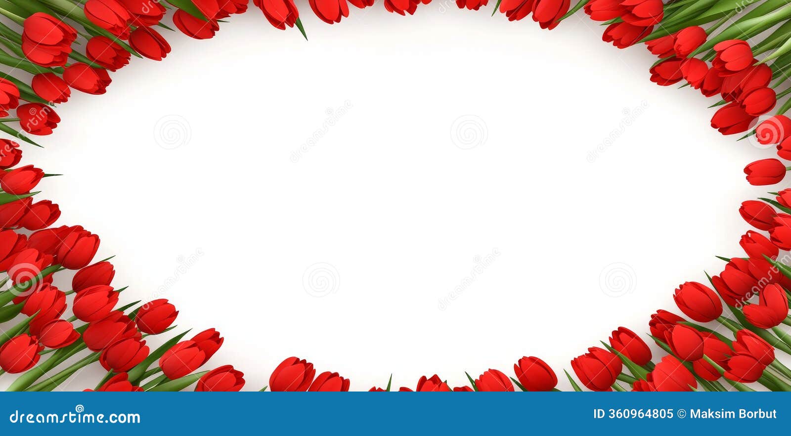 A Spring Background with a Tulip Flower at the Bottom Border Under the ...