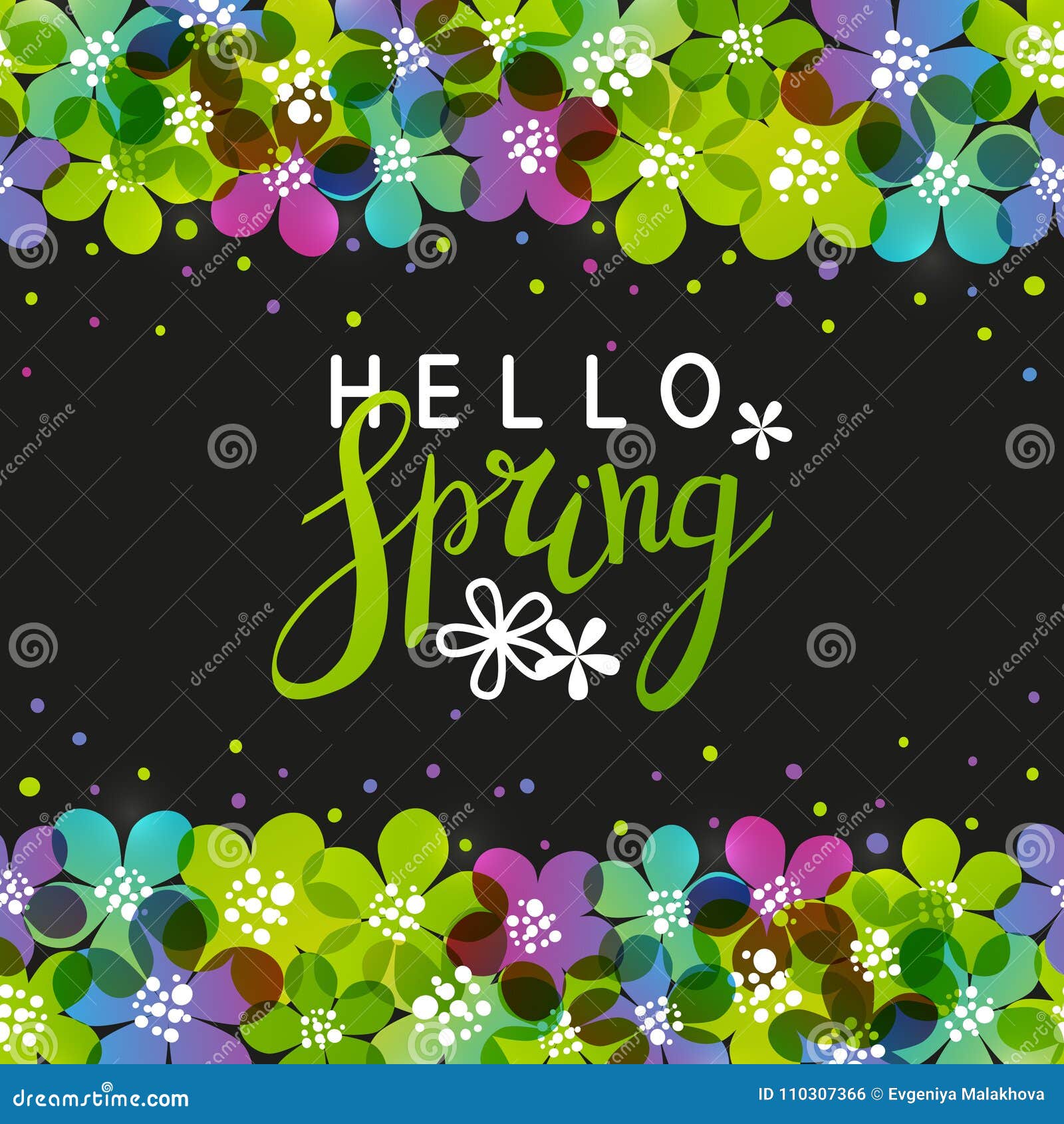 Spring Background with Vibrant Flowers Stock Vector - Illustration of ...