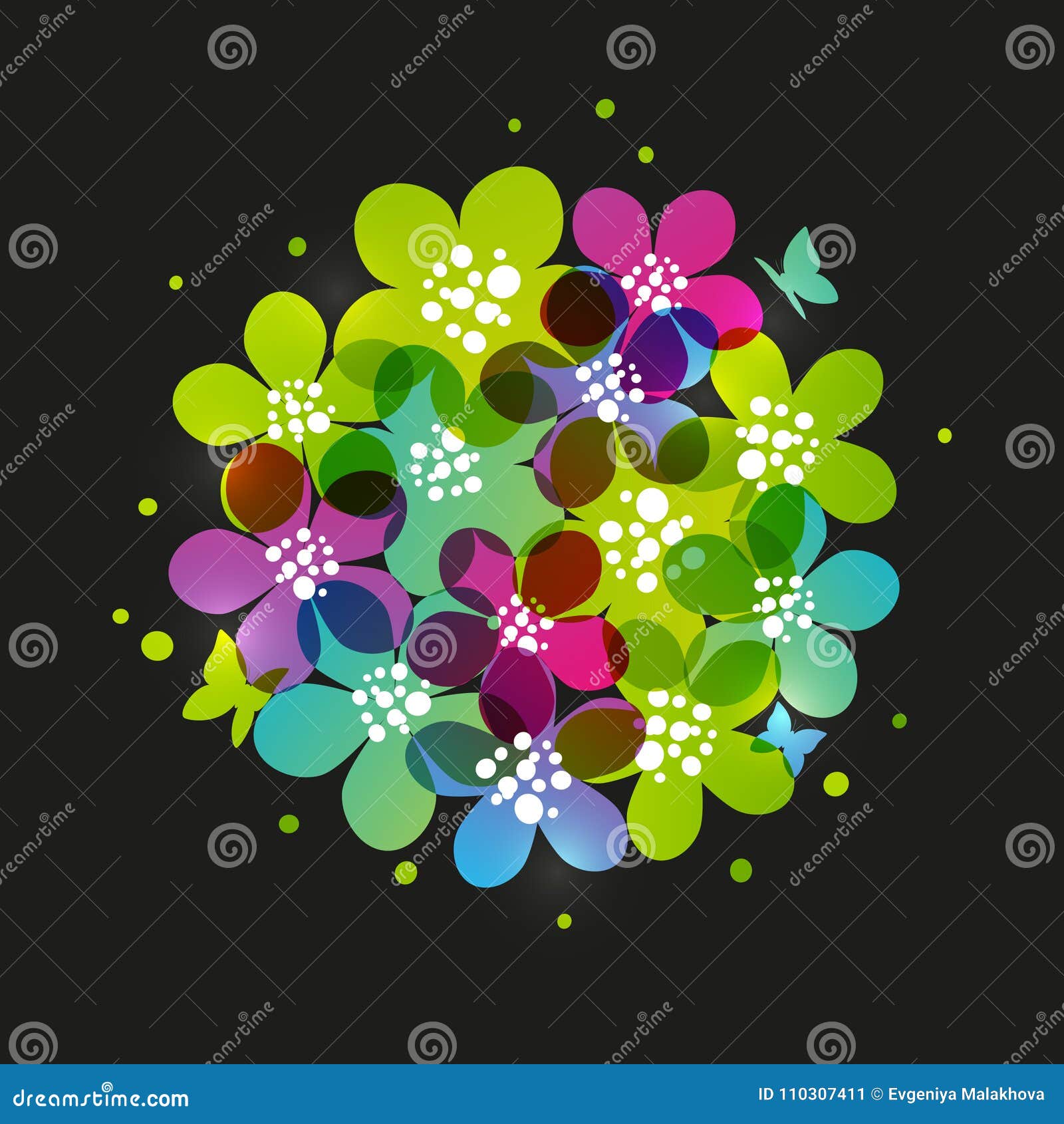 Spring Background with Vibrant Flowers Stock Vector - Illustration of ...