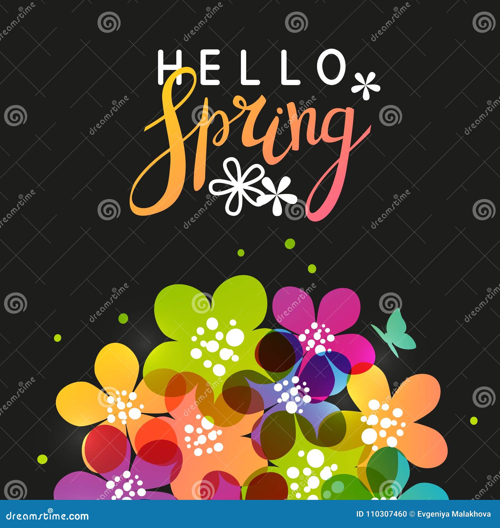 Spring Background with Vibrant Flowers Stock Vector - Illustration of ...