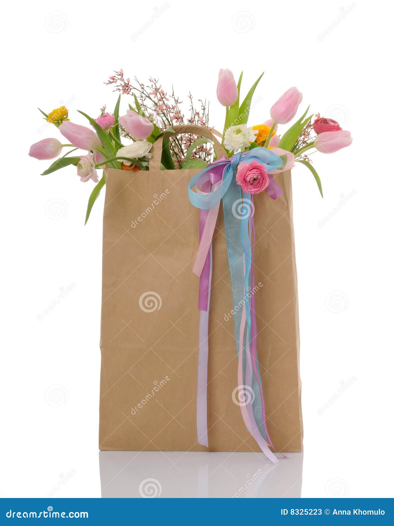 Spring bag stock image. Image of holiday, pink, tulip - 8325223