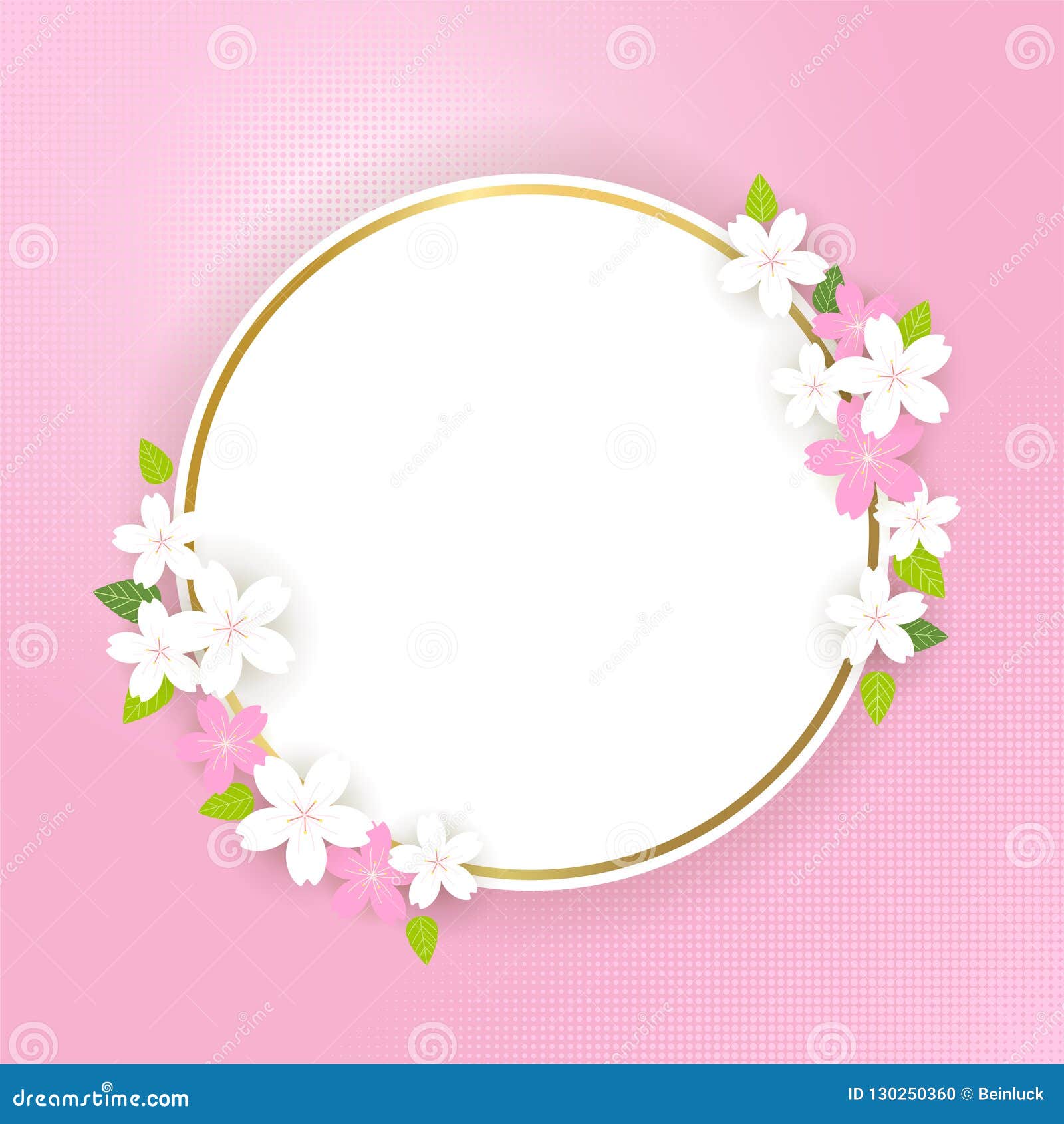 Spring Banner Background with Flower Frame in Vector Illustration Stock ...