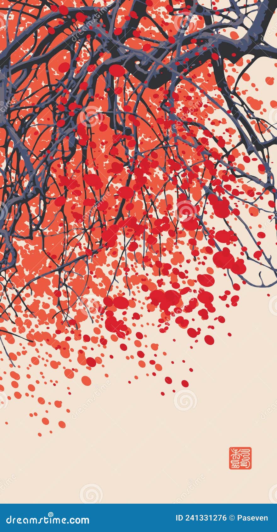 Spring Banner with Densely Blooming Tree Branches Stock Vector ...