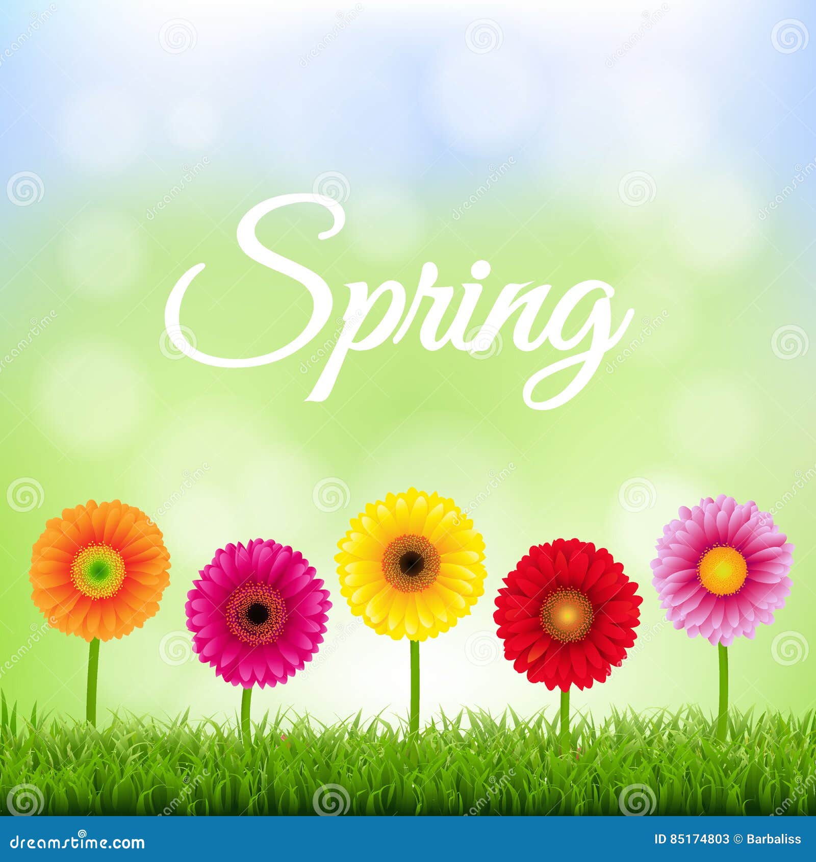 Spring Banner with Flowers stock vector. Illustration of blade - 85174803