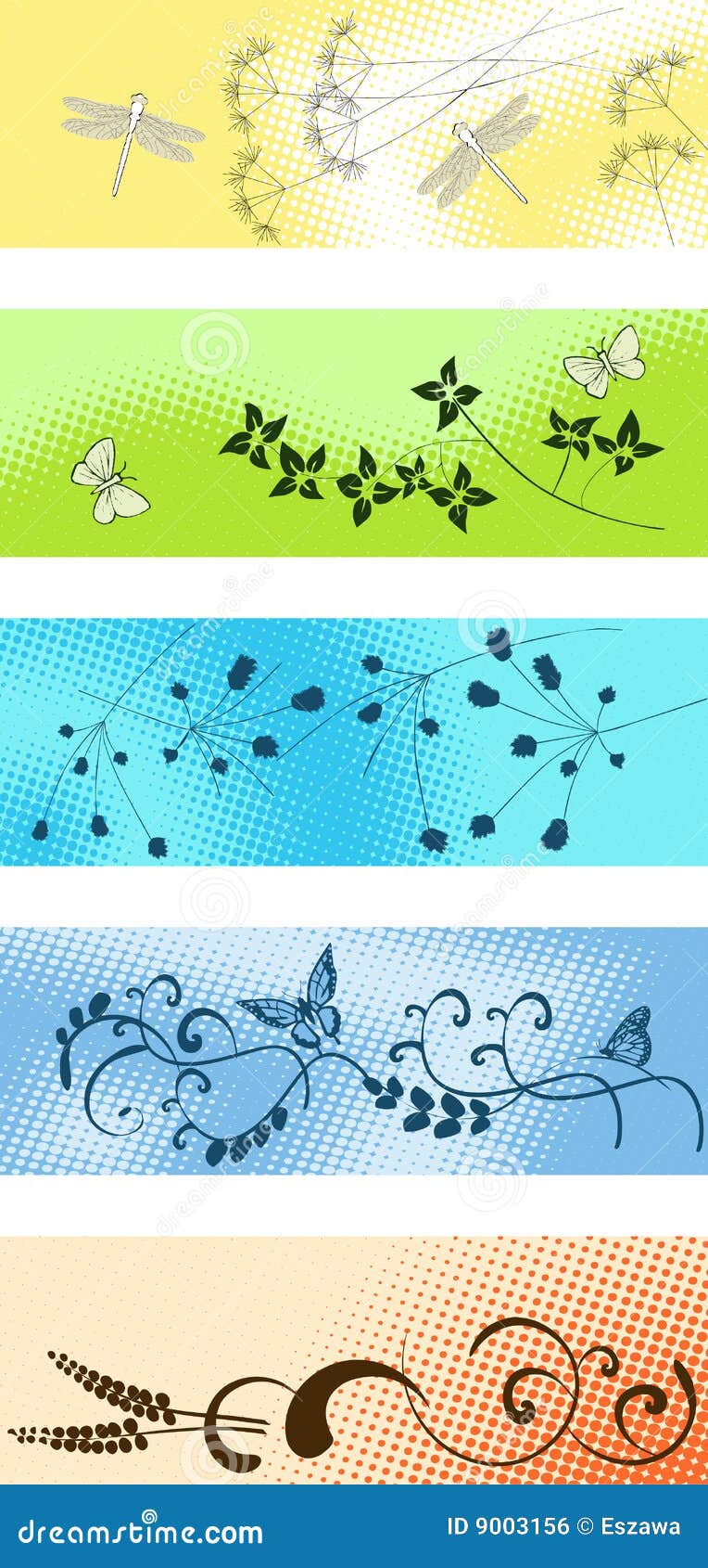 Spring - banner set stock vector. Illustration of contrast - 9003156