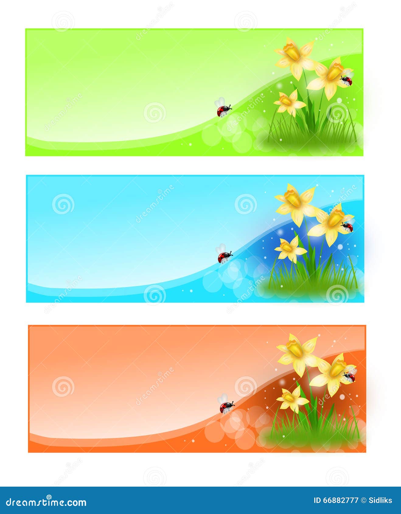 Spring banner set stock illustration. Illustration of horizontal - 66882777