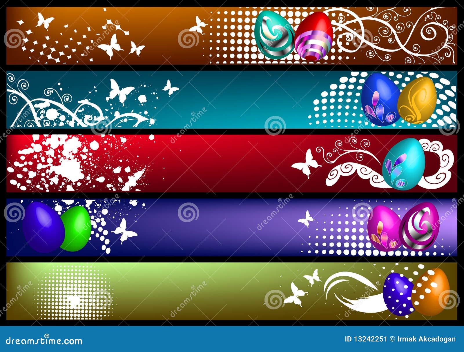 Spring banners with eggs stock illustration. Illustration of pattern ...
