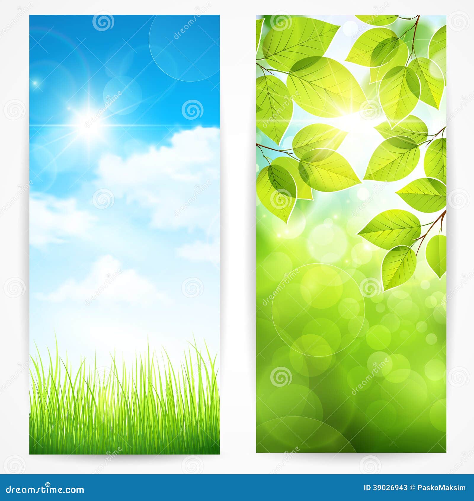 Spring banners stock vector. Illustration of white, growth - 39026943