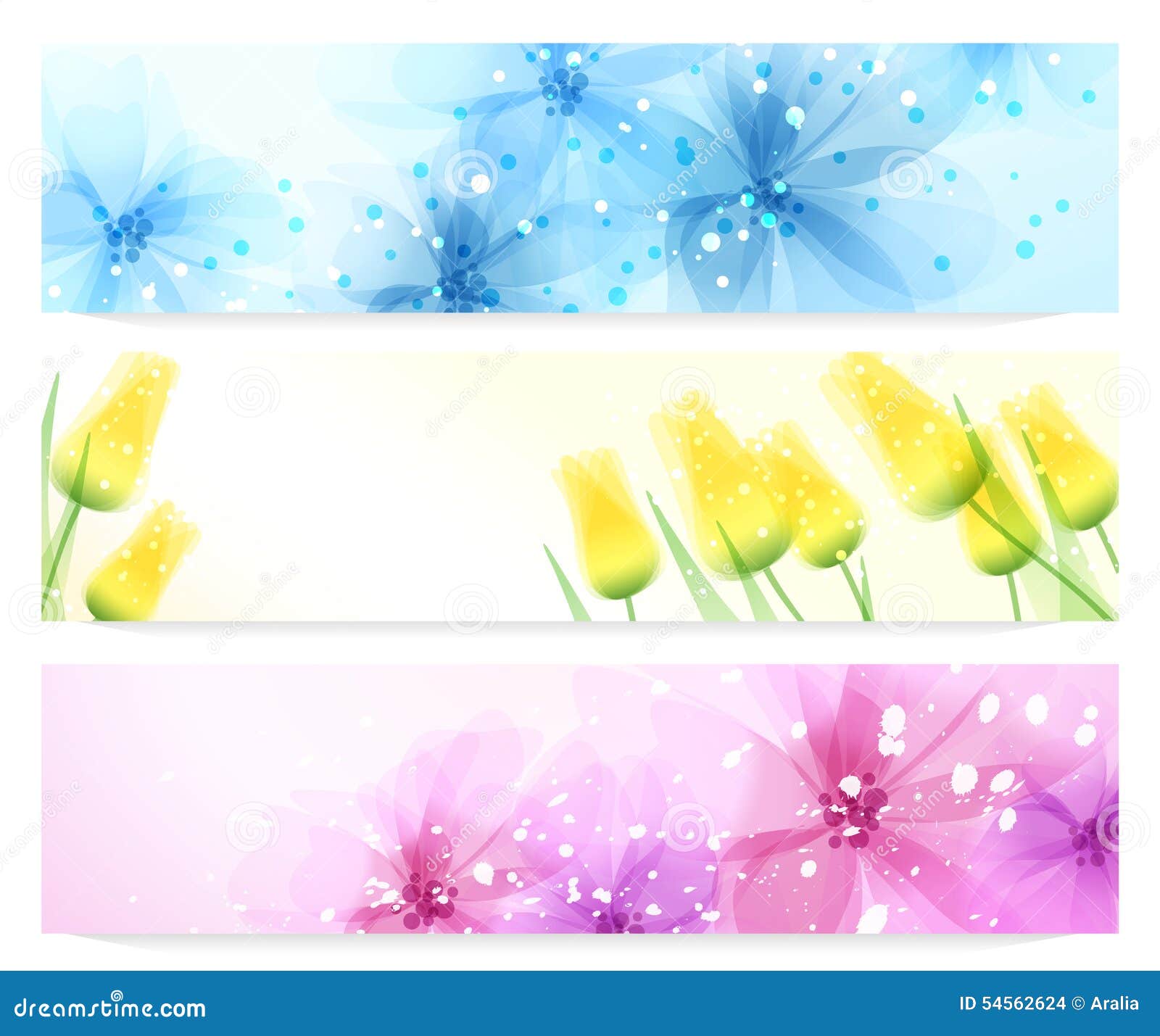Spring Banners. Vector Flowers Background. Stock Vector - Illustration ...