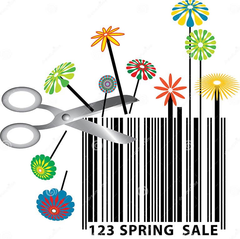 Spring barcode stock vector. Illustration of floral, abstract - 8845470